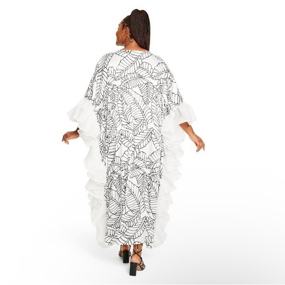 Fe Noel | Swim | Fe Noel X Target Sketch Palm Leaf Print Ruffle Trim ...